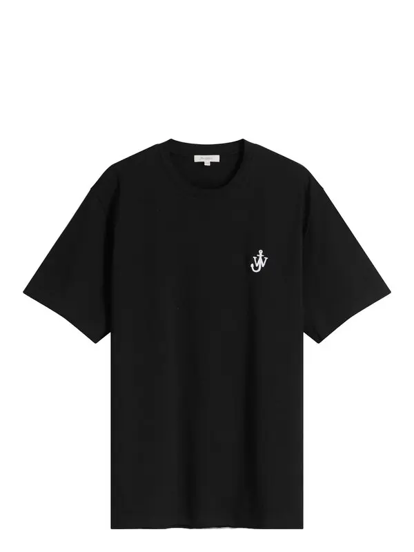 JW Anderson Jersey Anchor Embroidery T-shirt - Black
