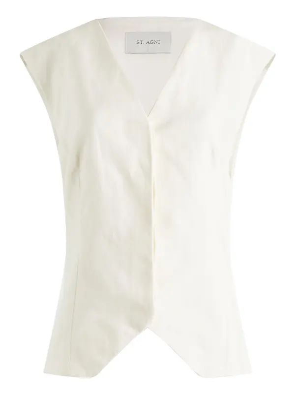 ST. AGNI Minimal Tailored Vest - Ivory