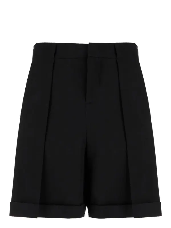 Balmain Wool Bermuda Shorts - Black