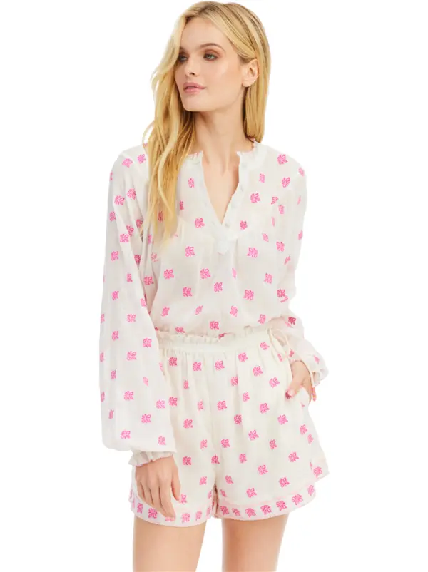 Allison Elsa Embroidered Blouse - Pink