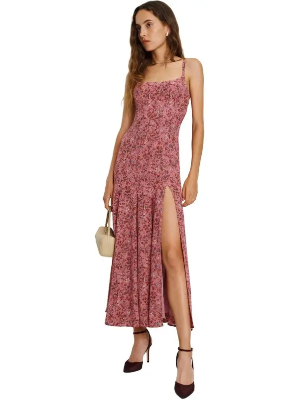 REFORMATION Eridania Midi Dress - Pink