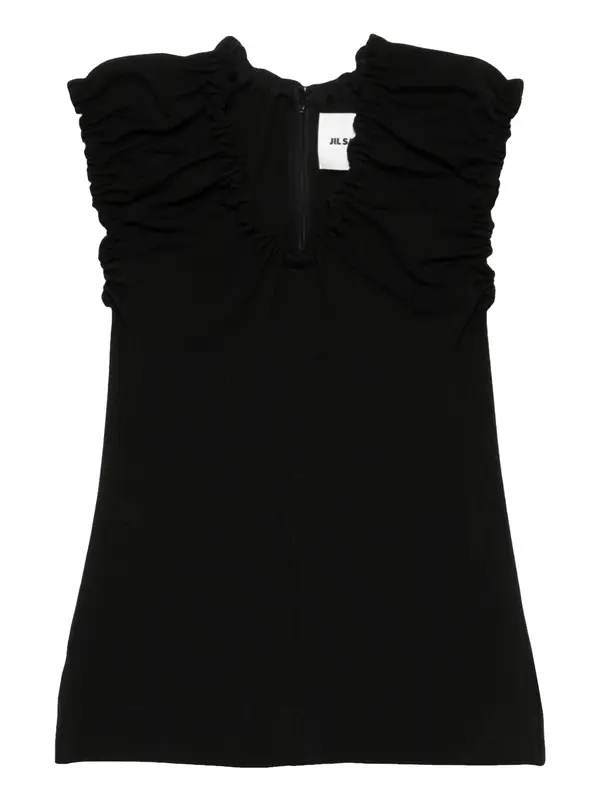 JIL SANDER Gathered Blouse - Black