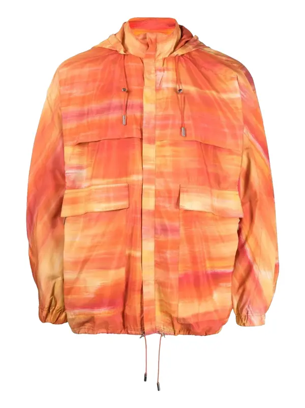 Ahluwalia Tie-dye Hooded Jacket - Orange