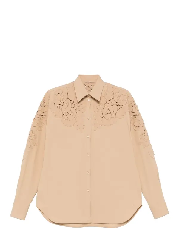 Ermanno Scervino Floral-appliqué Shirt - Brown