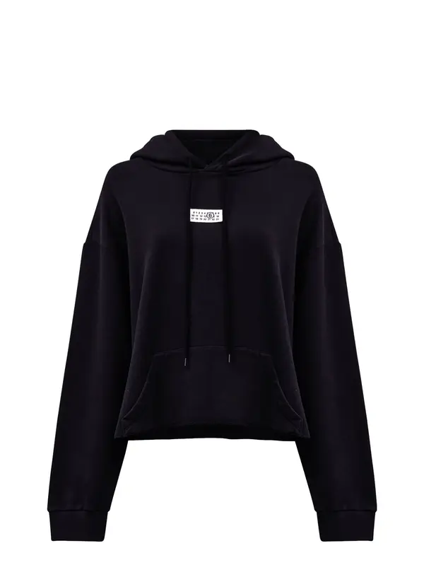 MAISON MARGIELA Logo Cotton Hoodie - Black