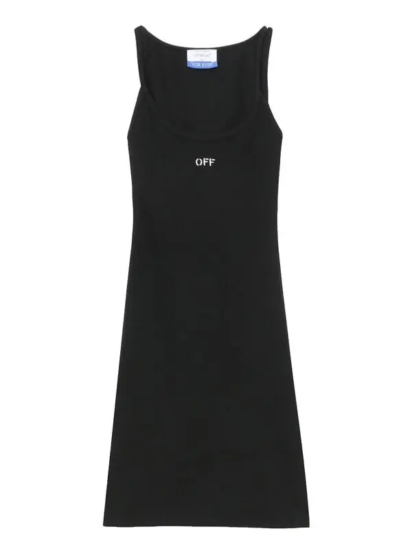 Off-White Stamp Rib Tank Dress - Black/white