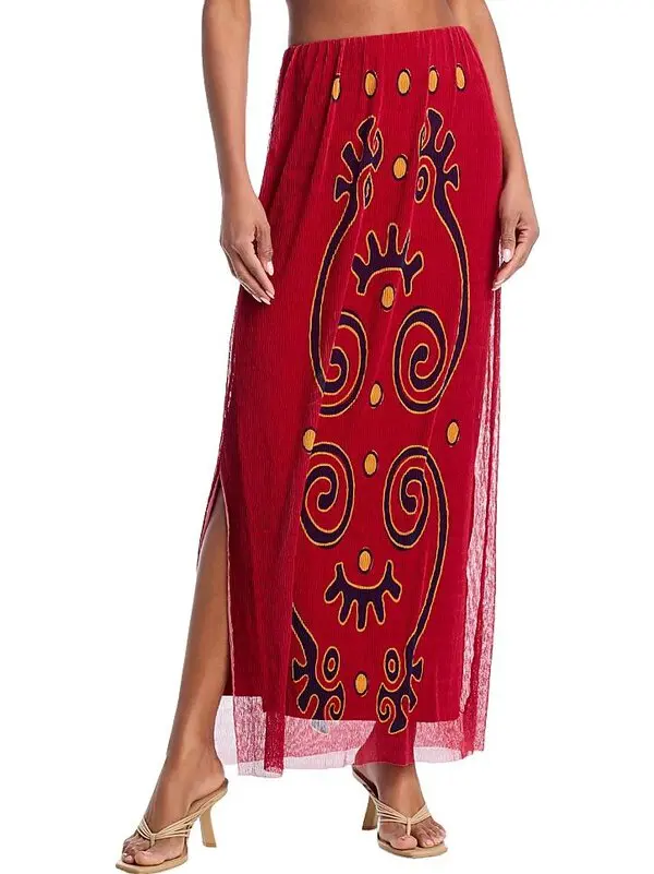 CALA DE LA CRUZ Vela Skirt - Precoscarlet
