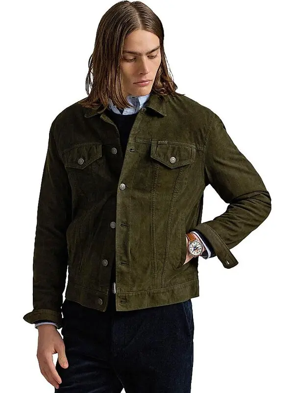 Polo Ralph Lauren Suede Trucker Jacket - Green