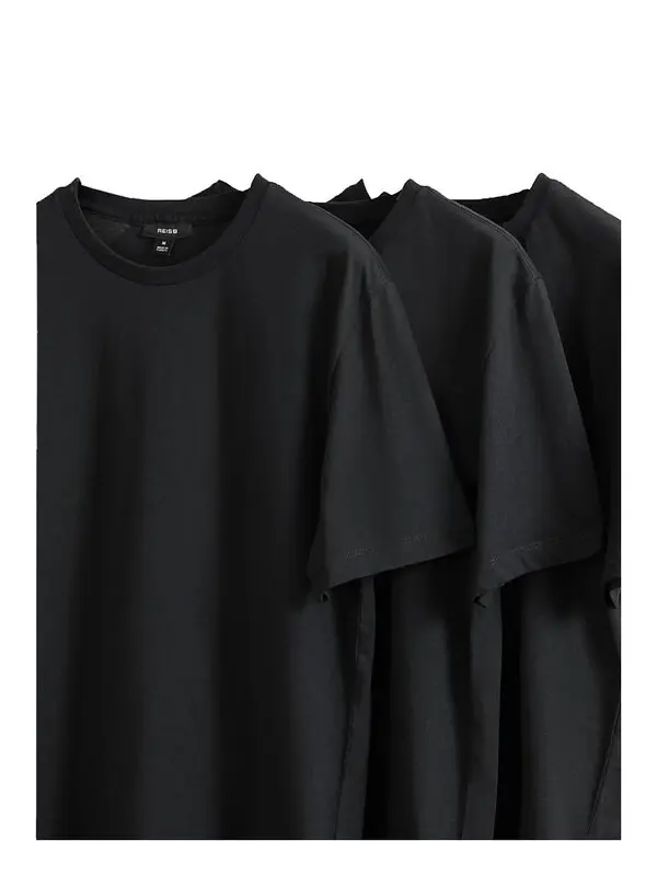 REISS Bless Slim Fit Crewneck Tees, Pack Of 3 - Navy