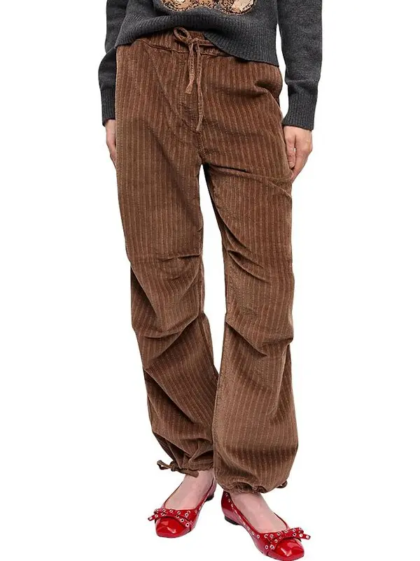 GANNI Stretch Corduroy Pants - Rain Drum