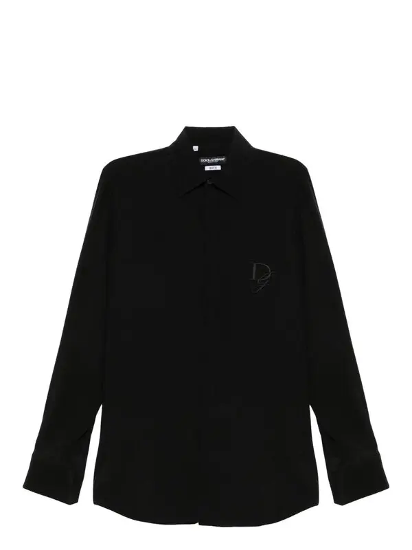 Dolce & Gabbana Logo-embroidered Shirt - Black