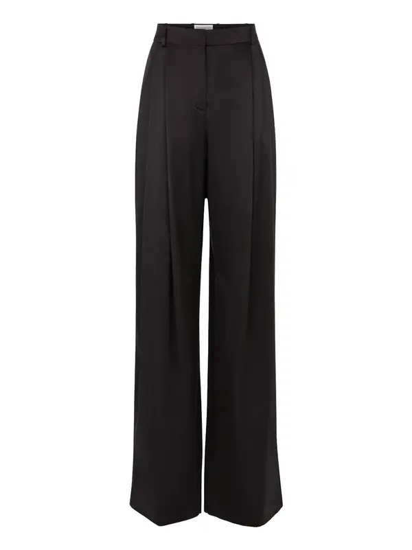 Nina Ricci Pleated Wide-leg Trousers - Black