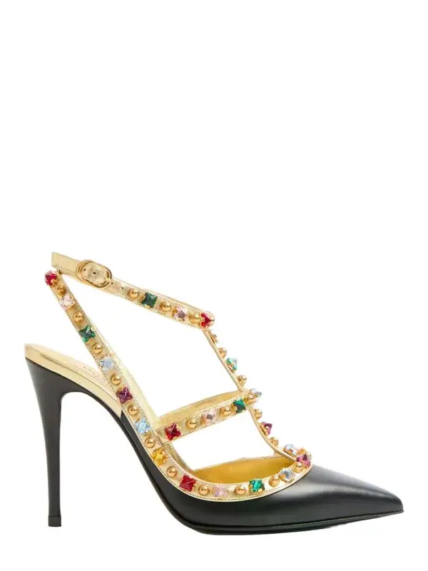 Valentino Garavani 100mm Rockstud Embellished Pumps - Black