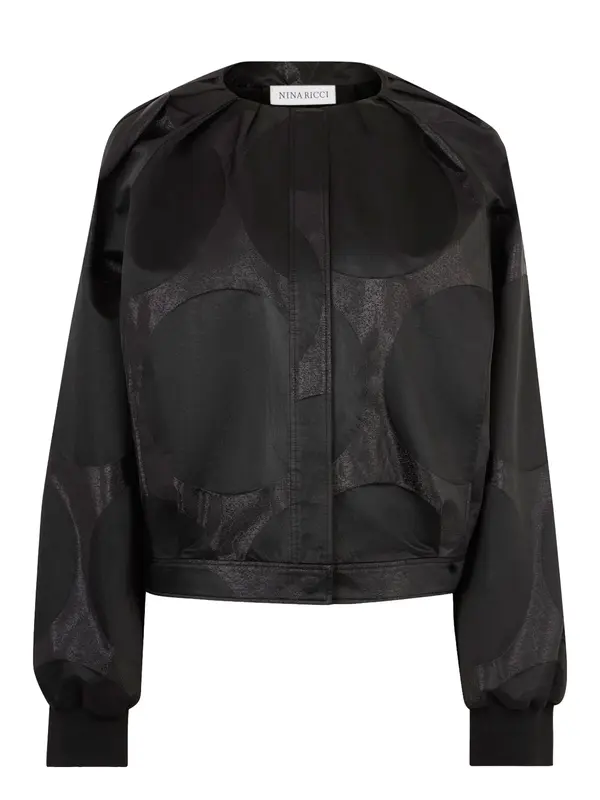 Nina Ricci Lurex Bomber Jacket - Black