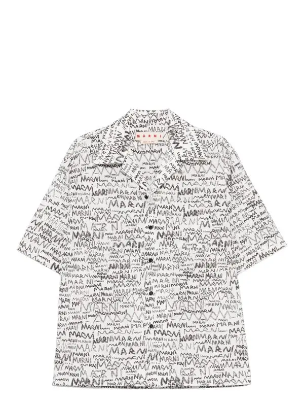 Marni Pencil Logo-print Shirt - White