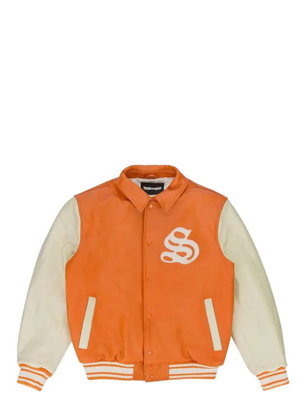 SP5DER Logo-patch Varsity Jacket - Orange