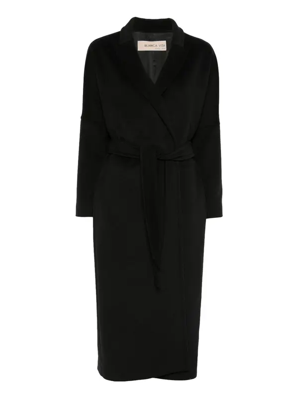 BLANCA VITA Textured Coat - Black