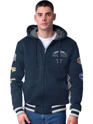 G-III SPORTS BY CARL BANKS Dallas Cowboys No Huddle Commemorative Full-zip Hoodie Jacket - Navy