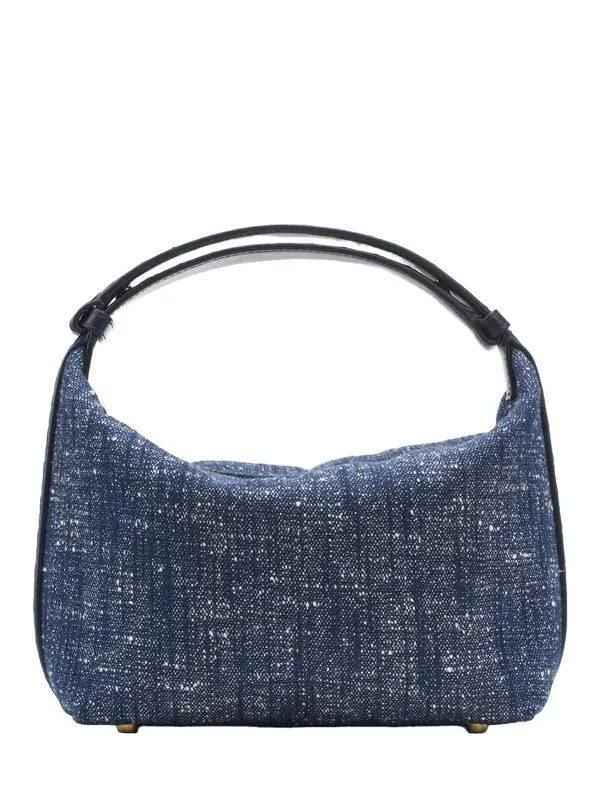 Bottega Veneta Mini Wallace Bouclé Shoulder Bag - Navy-whit/ Spa/ Spa-mb