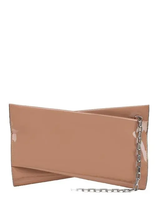 CHRISTIAN LOUBOUTIN Small Loubitwist Patent Leather Clutch - Blush