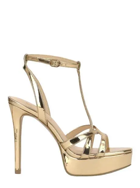Jessica Simpson Sippete T-strap Platform Sandals - Gold