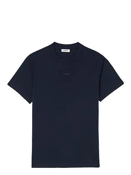 Sandro Logo-embellished Short-sleeve Cotton T-shirt - Midnight Blue