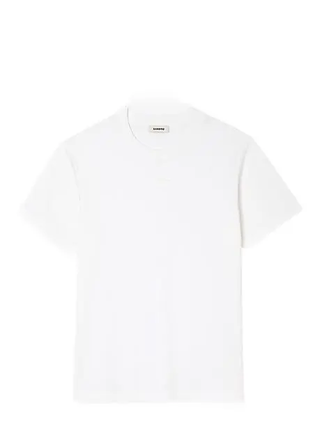 Sandro Logo-embellished Short-sleeve Cotton T-shirt - Naturels