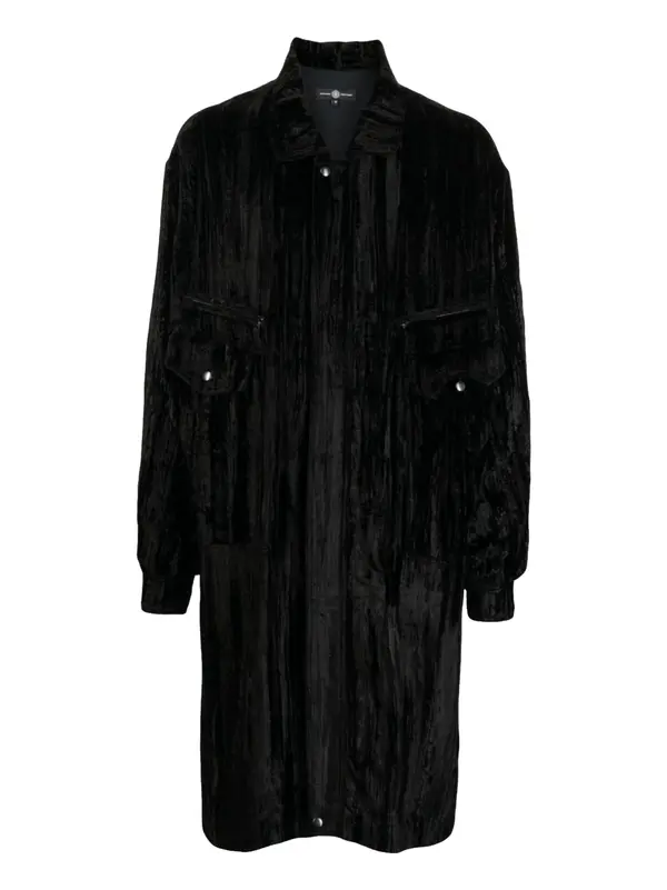 EDWARD CRUTCHLEY Velvet Tailored Coat - Black