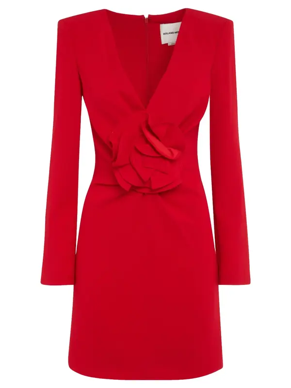 Roland Mouret Floral-appliqué Dress - Red