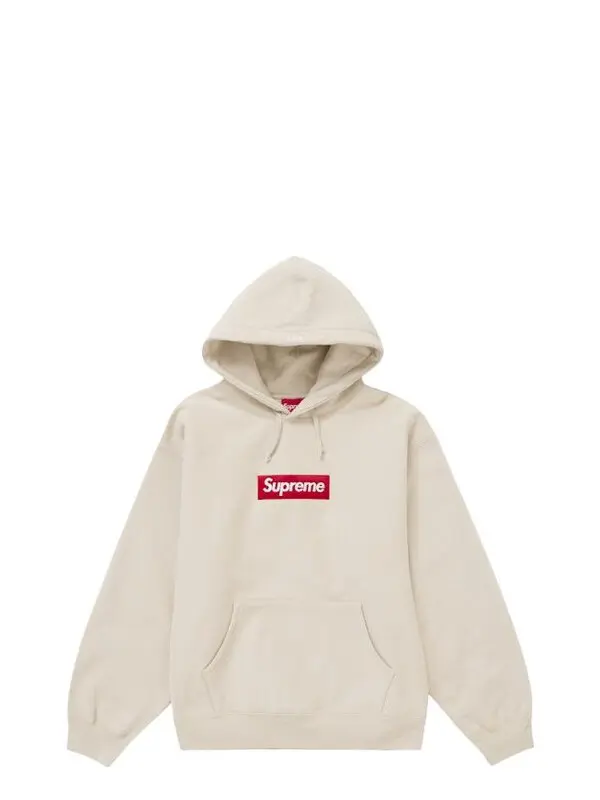 Supreme Box Logo Hooded Sweatshirt - Stone