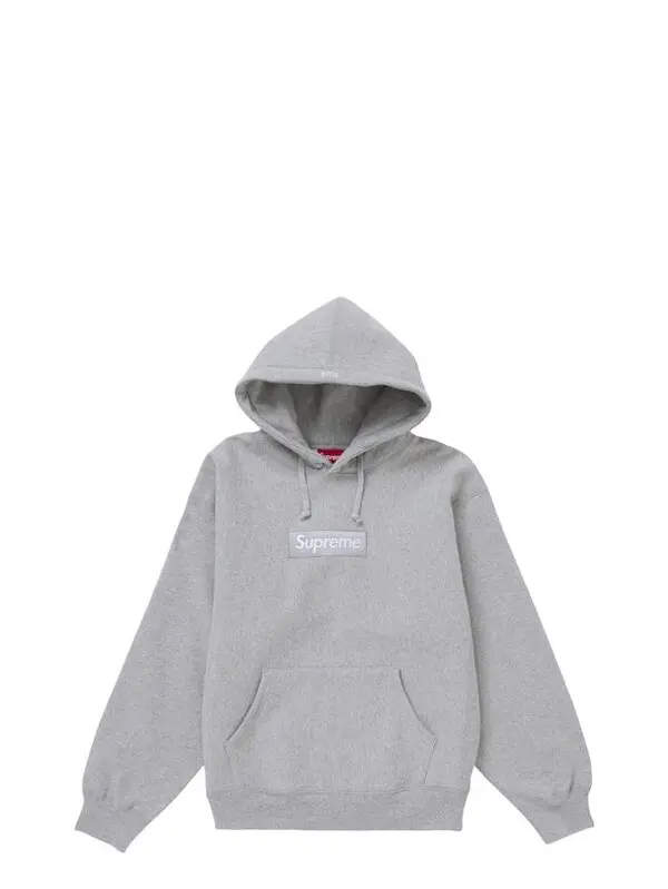 Supreme Box Logo Hooded Sweatshirt - Heather Grey