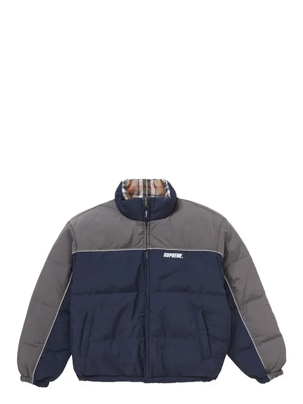 Supreme Reversible Puffer Jacket - Navy Blue