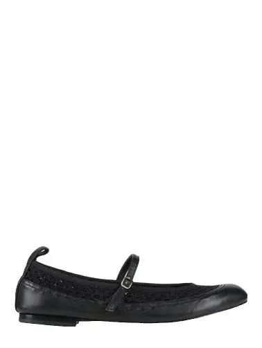 Agl Mary Jane Crochet-knit Ballerinas - Black