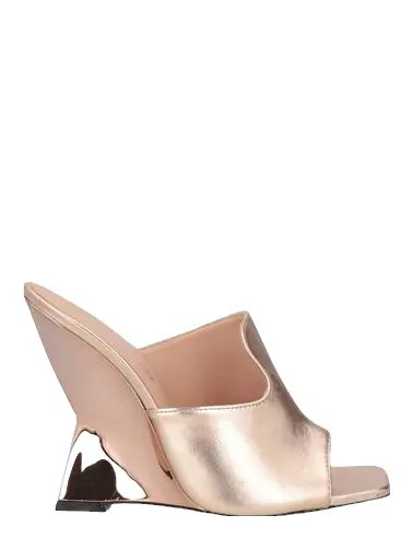 POLLINI Leather Sandals - Rose Gold
