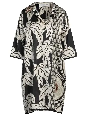 SHIRTAPORTER Mini Flared Floral-print Dress - Black