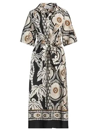SHIRTAPORTER Multicolor Midi Dress - Beige