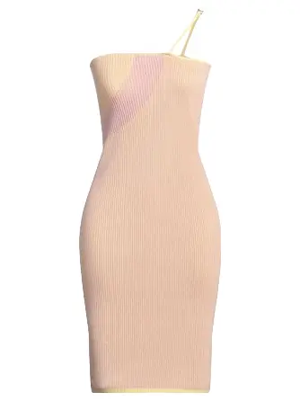 Gcds Mini Knit One-shoulder Dress - Beige