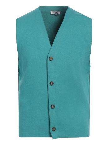 HERITAGE Sleeveless Cotton Cardigan - Turquoise