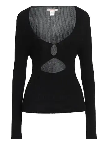 KONTATTO Knit Viscose Blend Sweater - Black