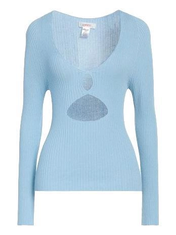 KONTATTO Ribbed Knit Viscose Blend Sweater - Blue