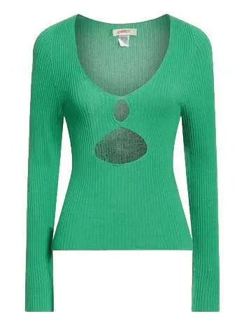 KONTATTO Ribbed Knit Viscose Blend Sweater - Green