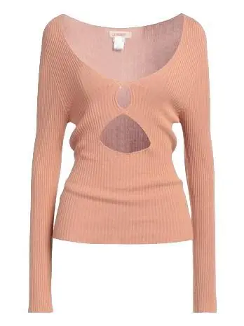 KONTATTO Ribbed-knit Cutout Scoop Neck Sweater - Sand