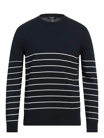 MASQ 39 Striped Lightweight Knit Sweater - Blue