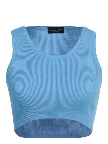 ROBERTO COLLINA Knitted Crop Top - Blue