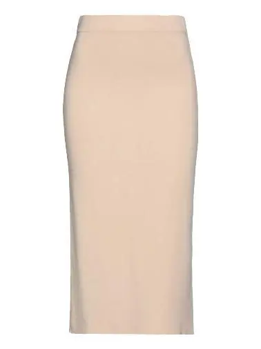VICOLO Viscose & Polyester Midi Skirt - Light Brown