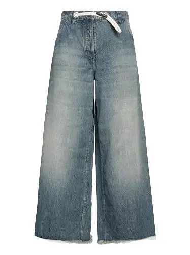 PALM ANGELS X MONCLER Straight-leg Jeans With Fringes - Blue