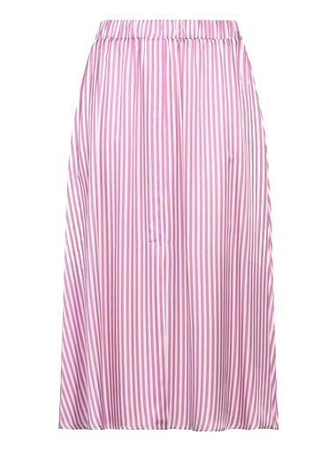 SHIRTAPORTER Midi Striped Flared Skirt - Garnet