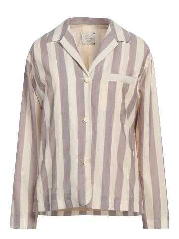 ALYSI Single-breasted Striped Blazer - Cream