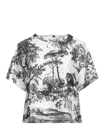 SHIRTAPORTER Floral-print Satin Top - White