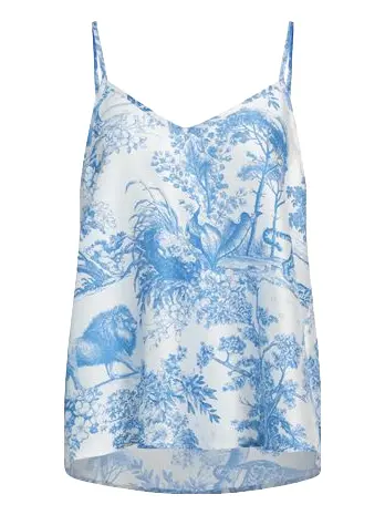 SHIRTAPORTER Floral-print Satin Camisole - Blue